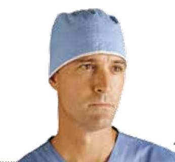 CAP SURG BLUE W/TIES SMS - First Veterinary Supply